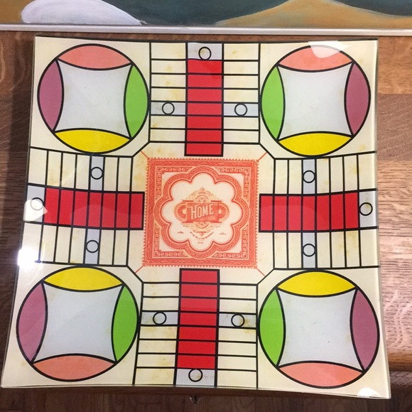 Two's Company | Dining | Parcheesi Glass Game Board Platter | Poshmark